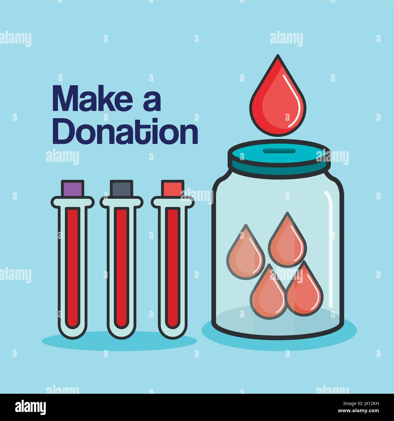 make a donation blood test tube care vector illustration Stock Vector ...