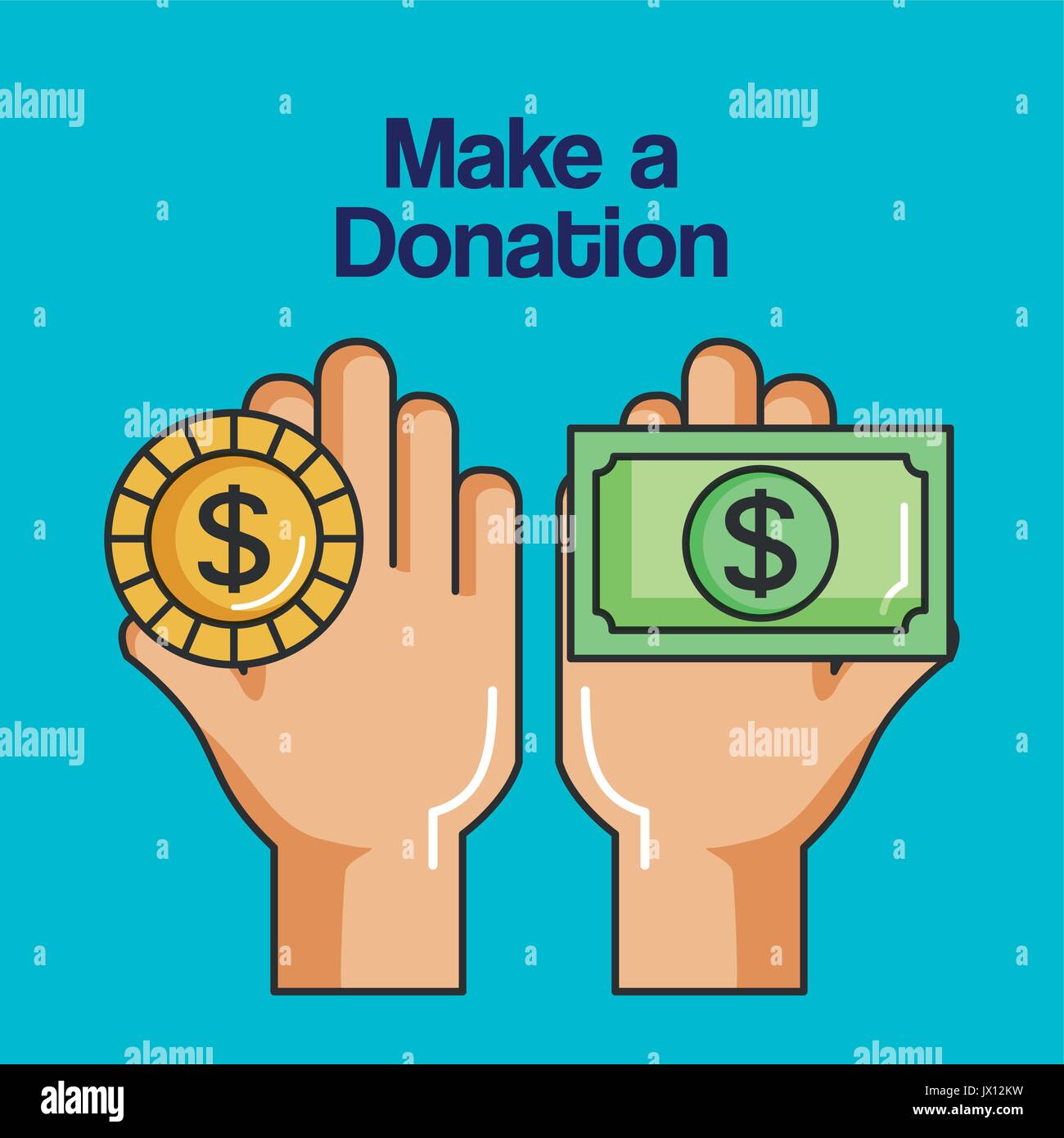 Hands with a banknote Stock Vector Images - Alamy