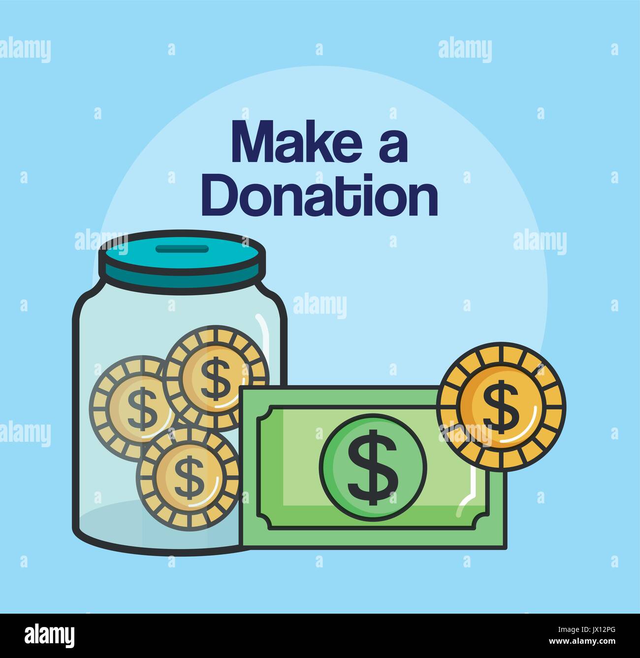 make a donation sign container money coin charity symbol vector ...