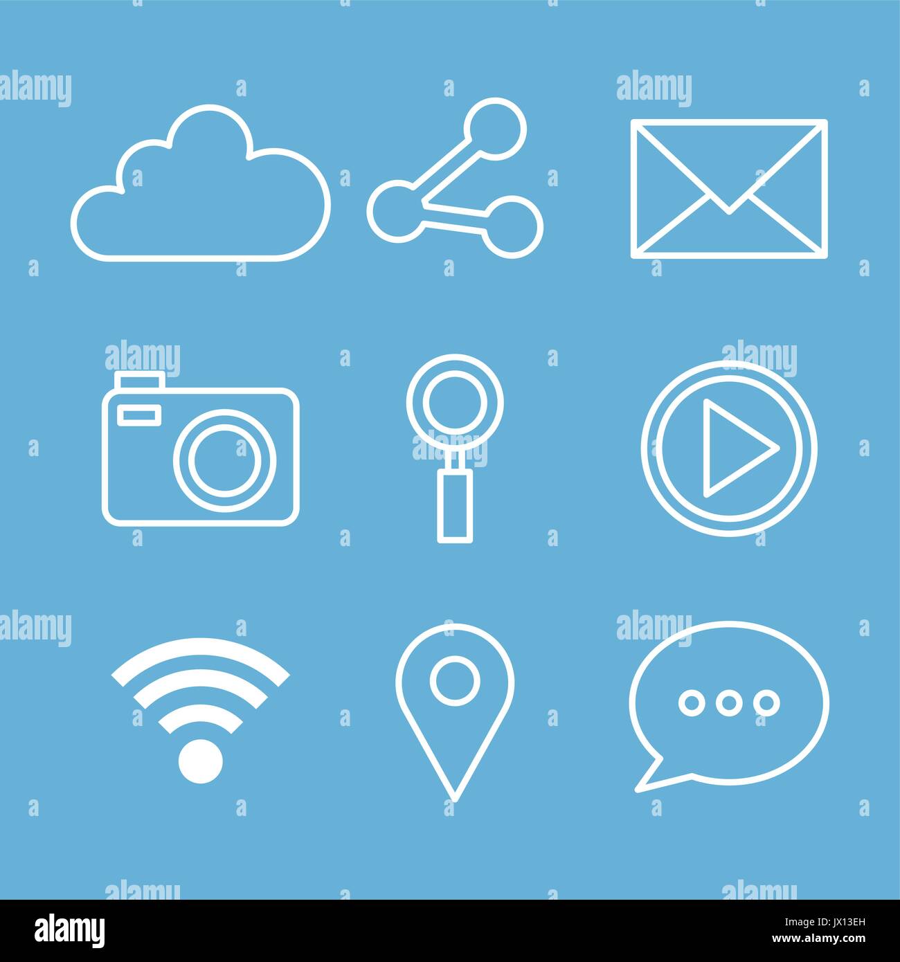 social media web applications internet icons vector illustration Stock ...