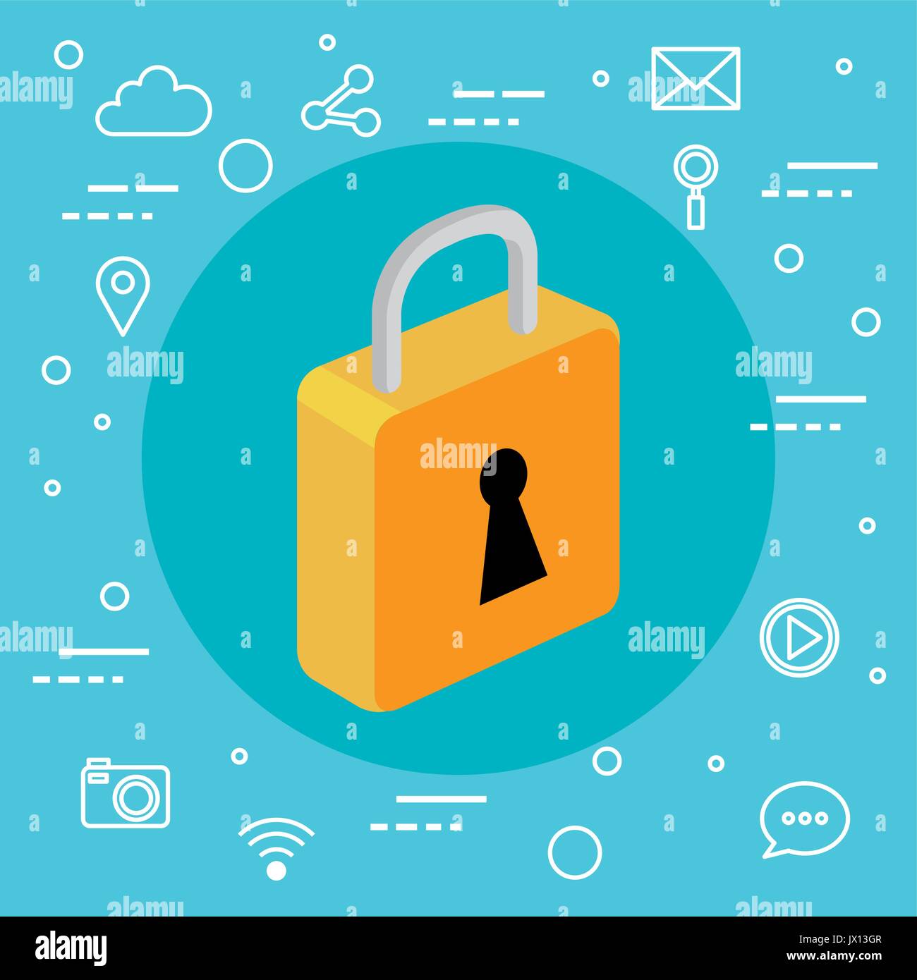 security technology system information app vector illustration Stock ...