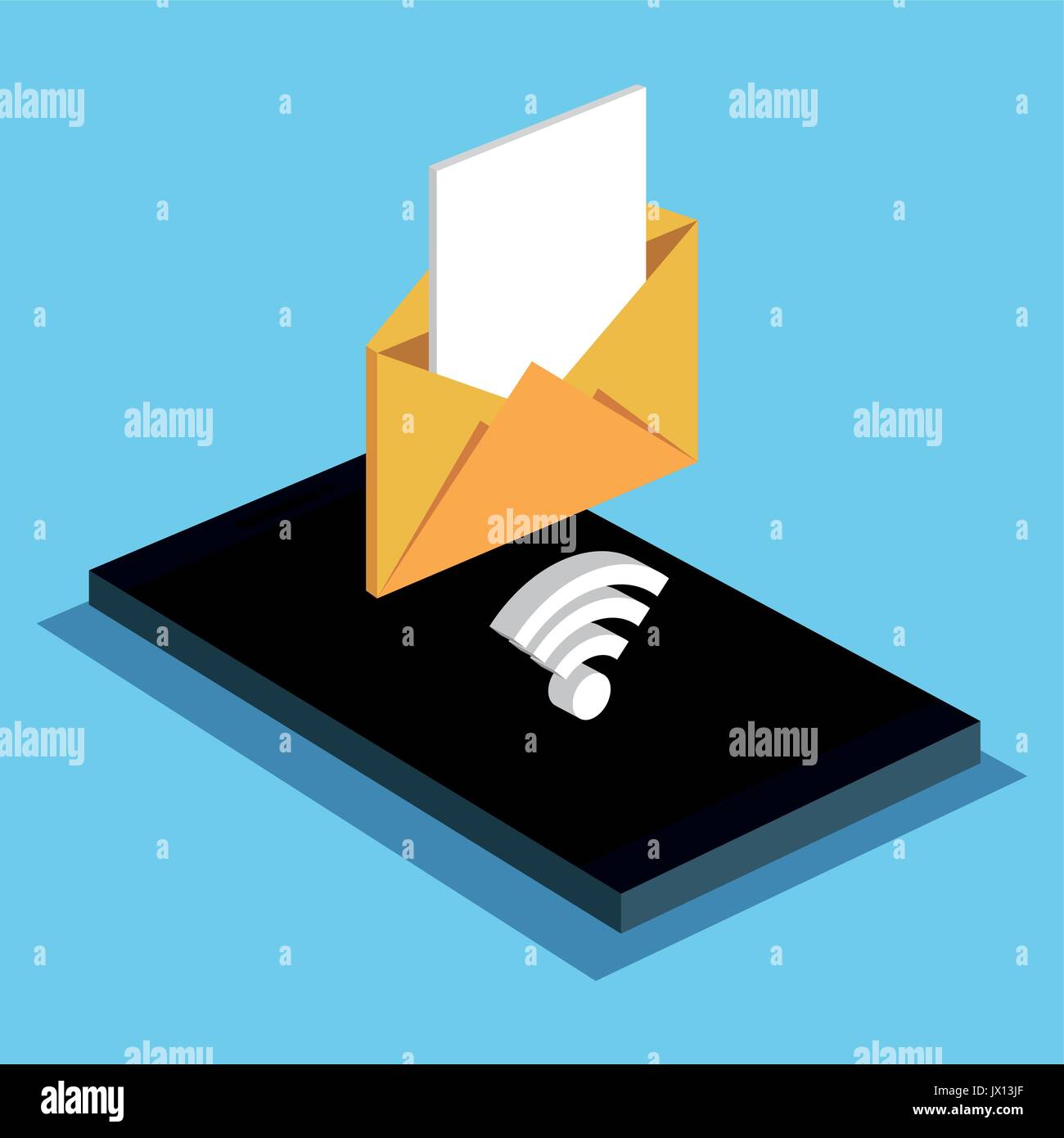 smartphone email message wifi internet vector illustration Stock Vector ...