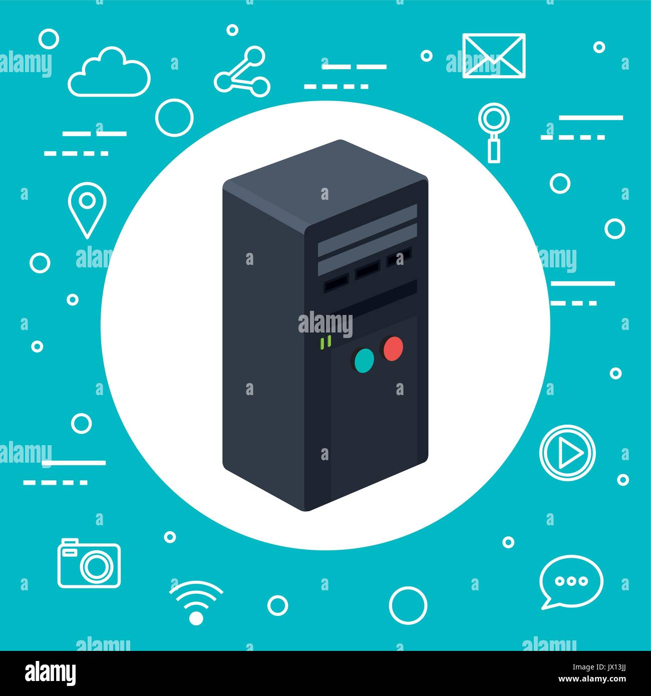 case of computer server workstation technology wireless vector ...