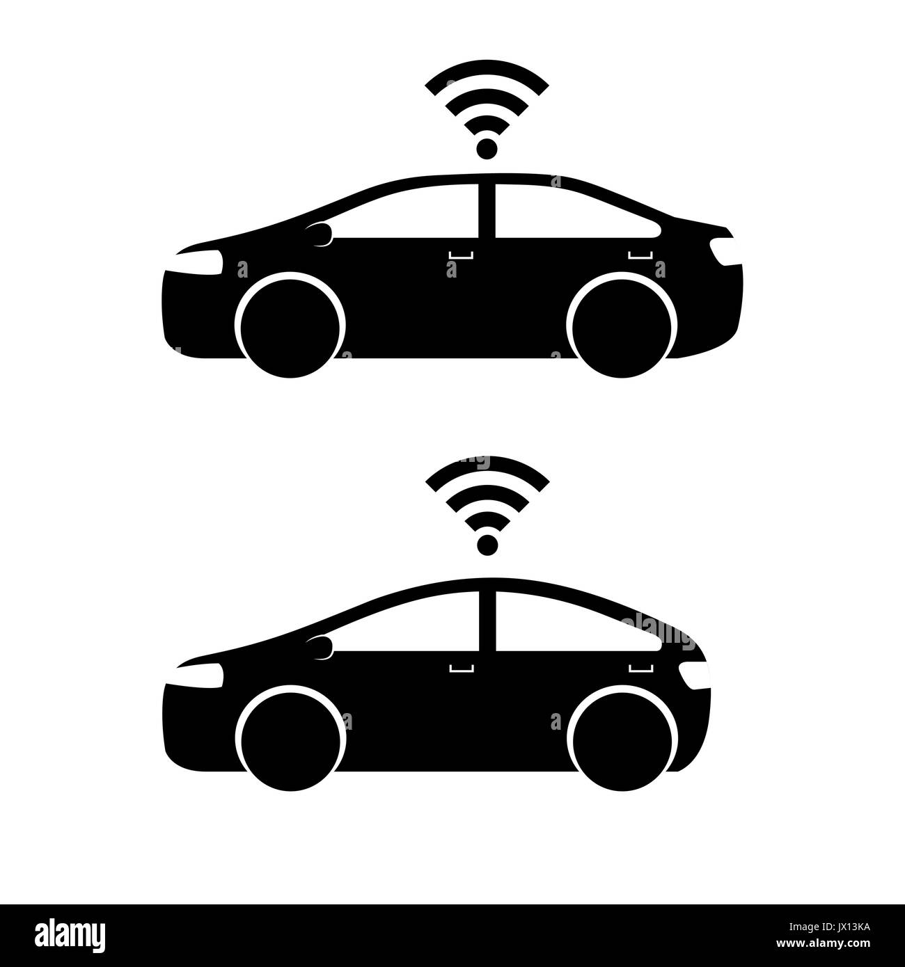 remote sensing system of smart car vehicle front view vector ...