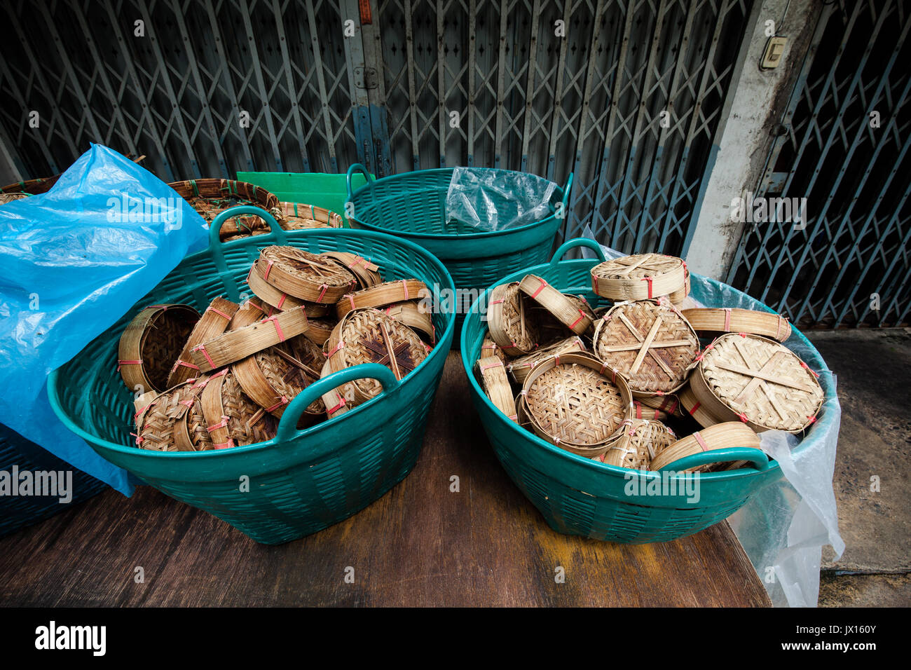 fish basket in the market Stock Photo - Alamy