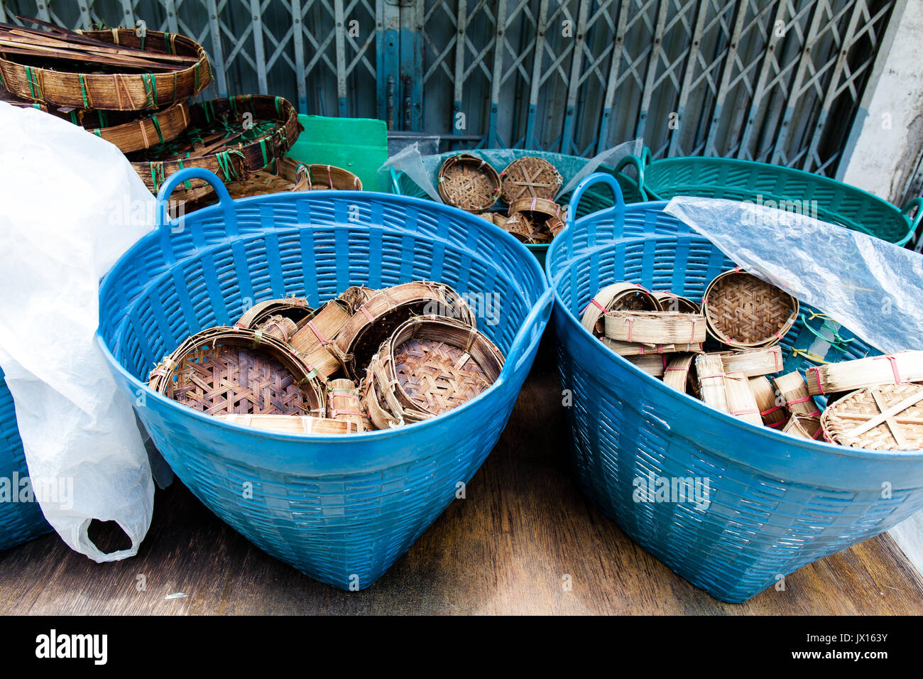 fish basket in the market Stock Photo - Alamy