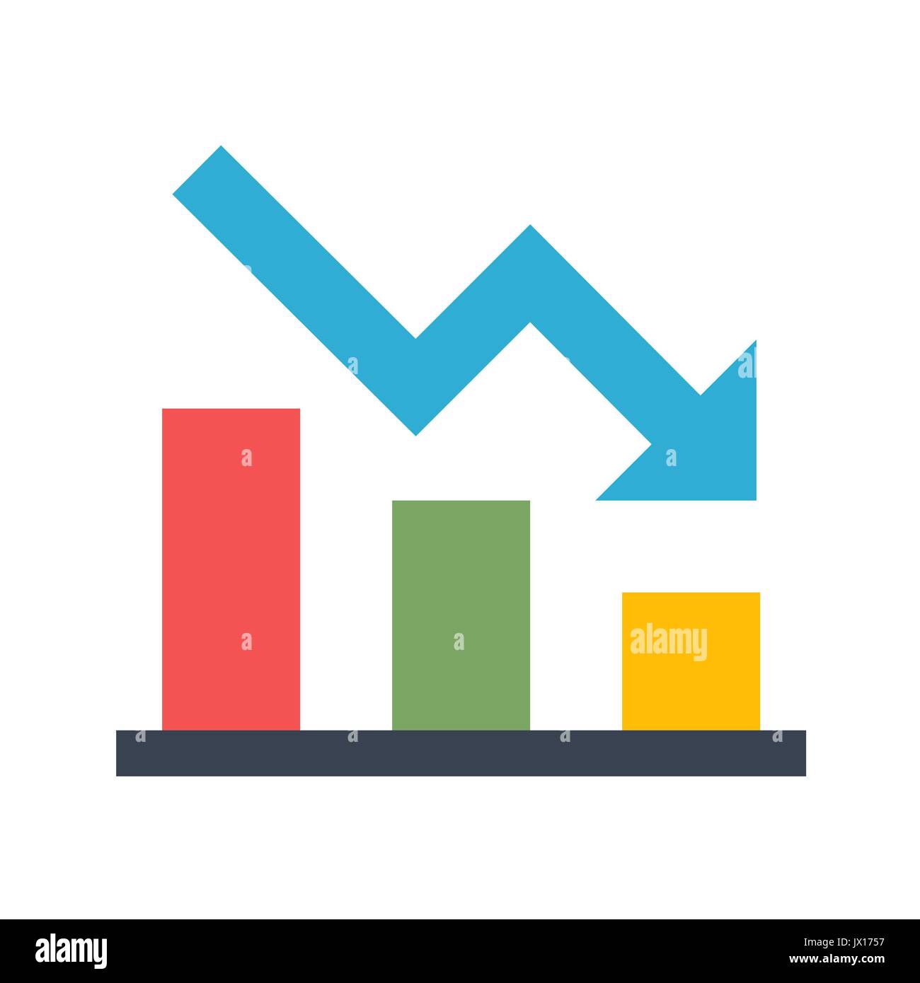 Bar Chart Vector Icon. Flat icon isolated on the white background ...