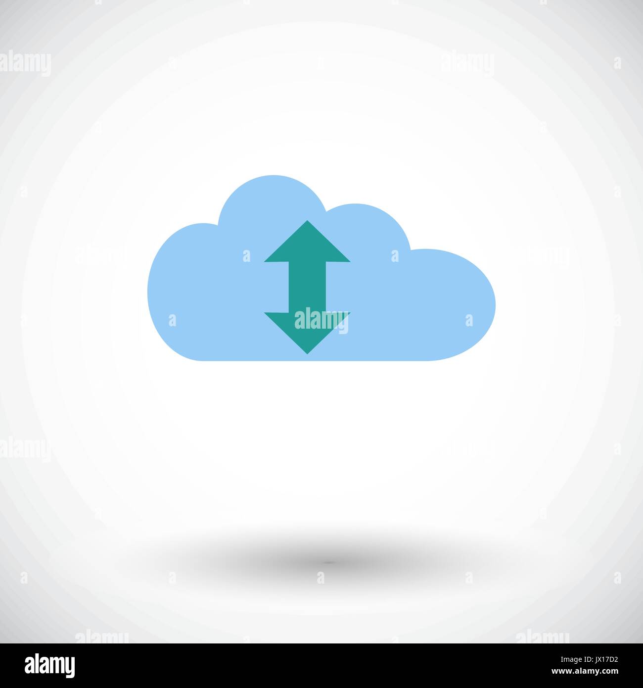 Cloud computing. Single flat icon on white background. Vector ...