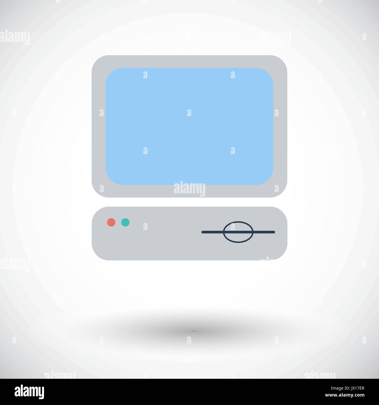 Computer. Single flat icon on white background. Vector illustration ...