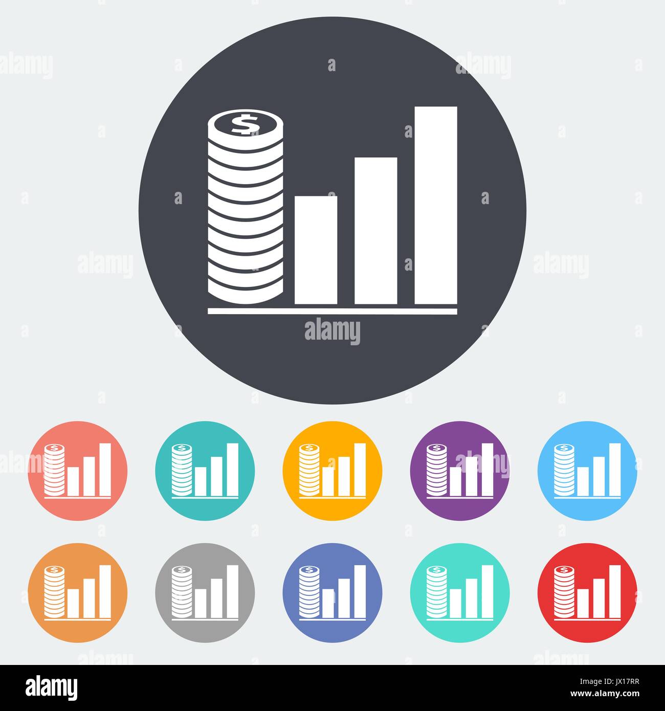 Graph. Single flat icon on the circle. Vector illustration Stock Vector ...