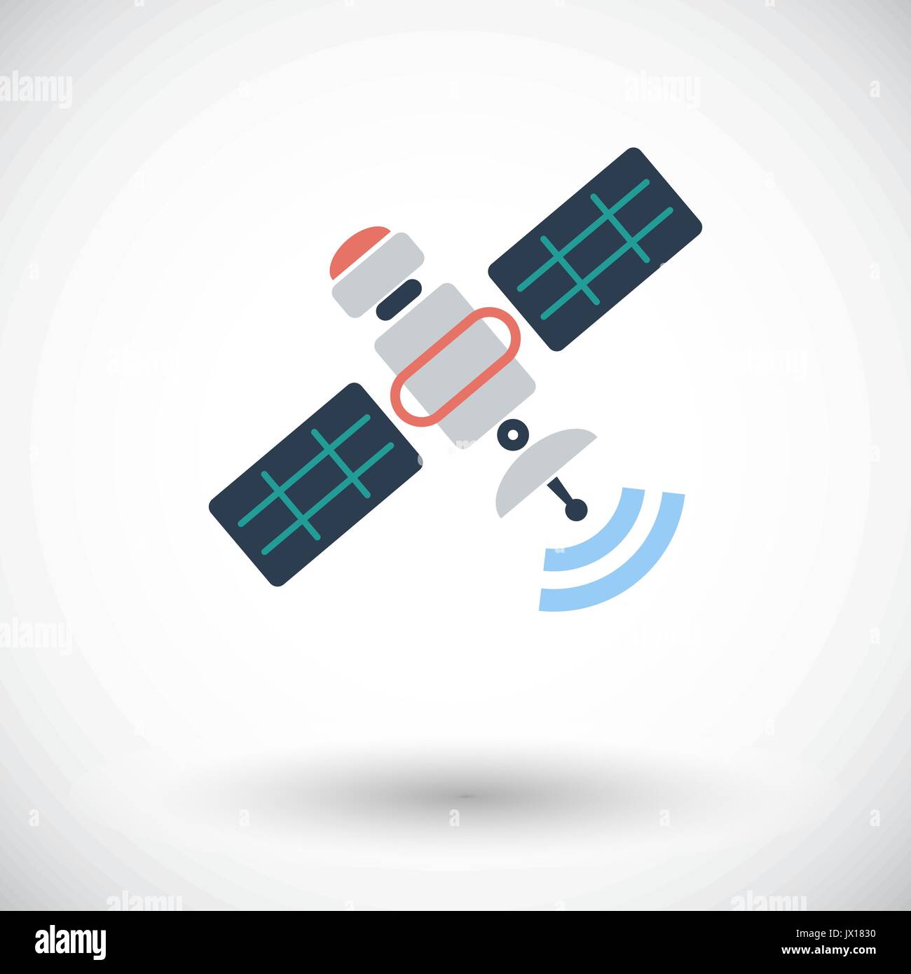 Satellite. Single flat icon on white background. Vector illustration ...