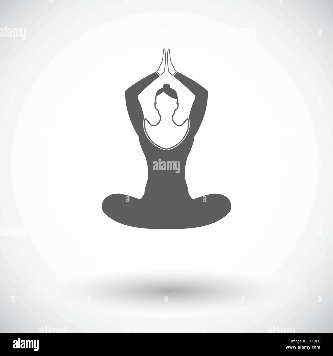Yoga. Single flat icon on white background. Vector illustration Stock ...