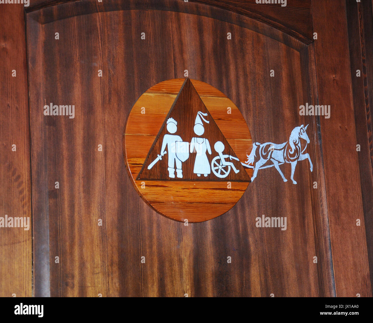 Bathroom sign with Knights and princess with horse family in Ashland ...