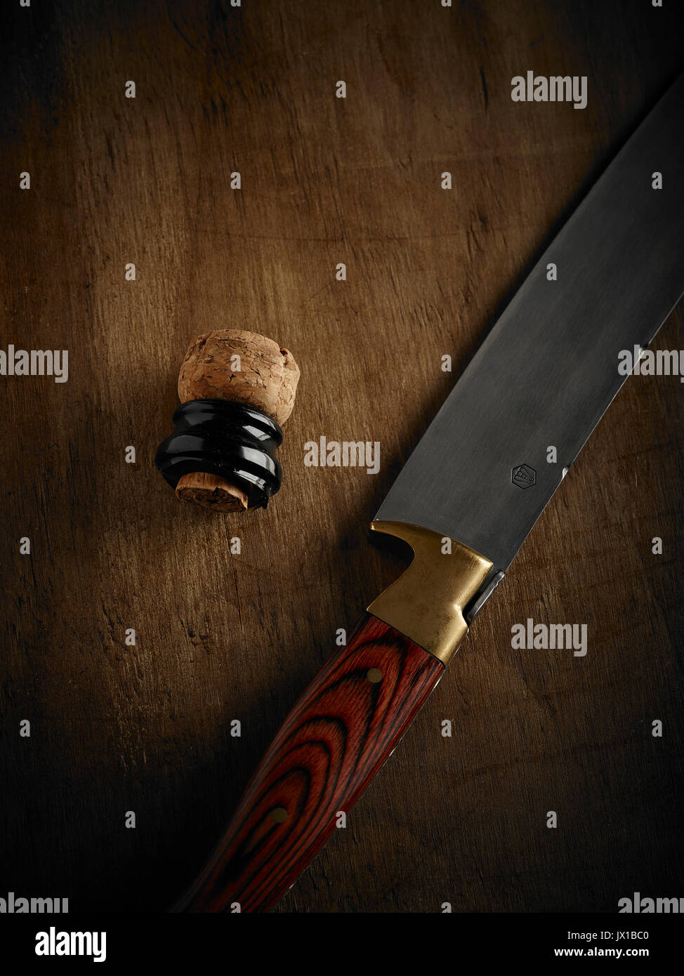 sabre champaign cork Stock Photo - Alamy