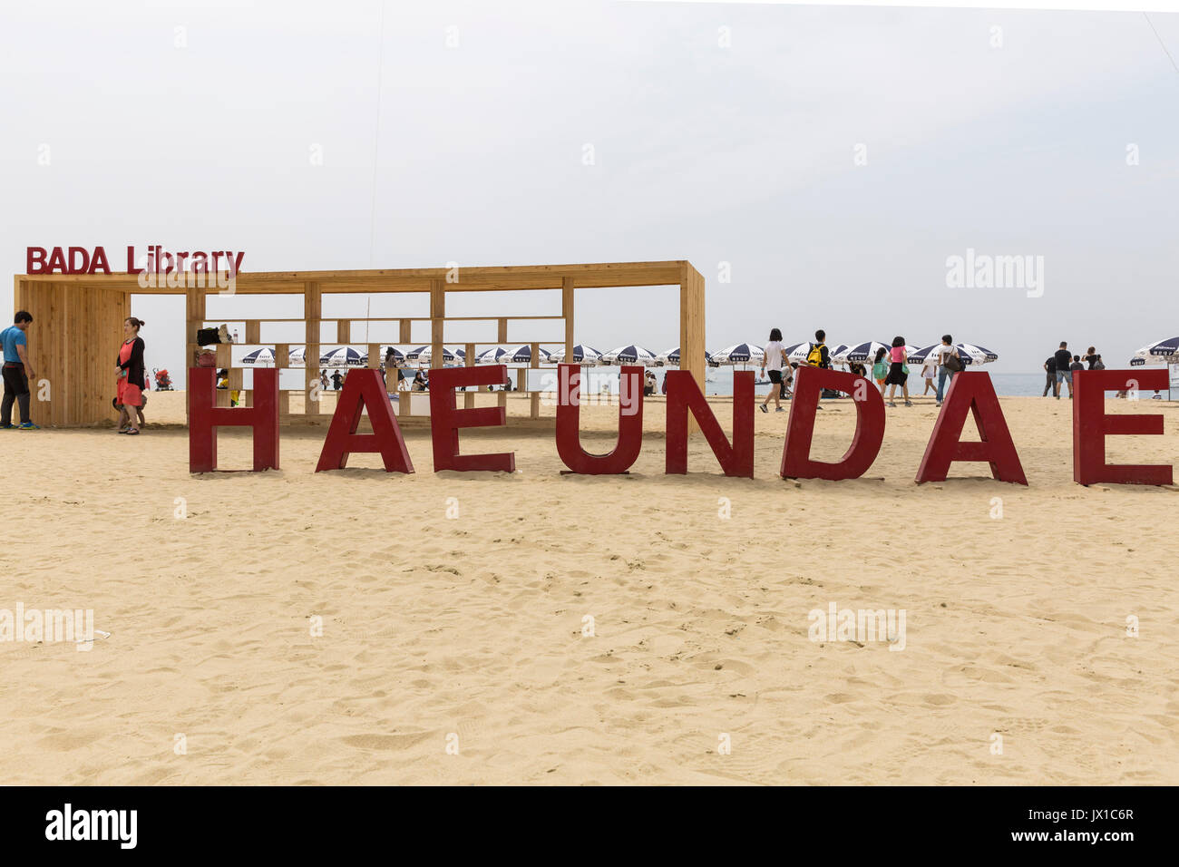 Haeundae Beach and Bada Library, Haeundaehaebyeon-ro, Haeundae-gu ...