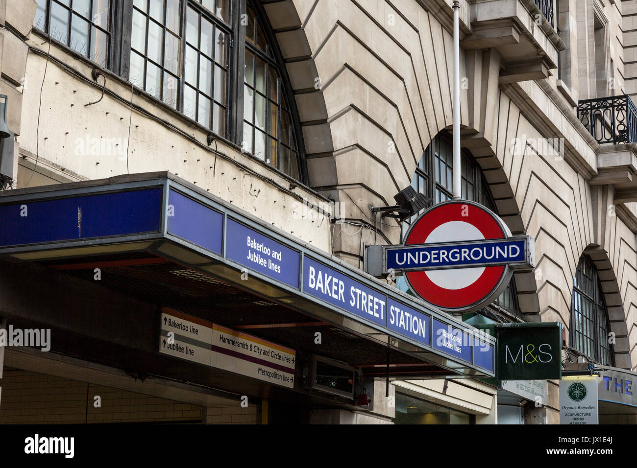 Main entrance of Baker Street Underground Station, London, UK Stock ...