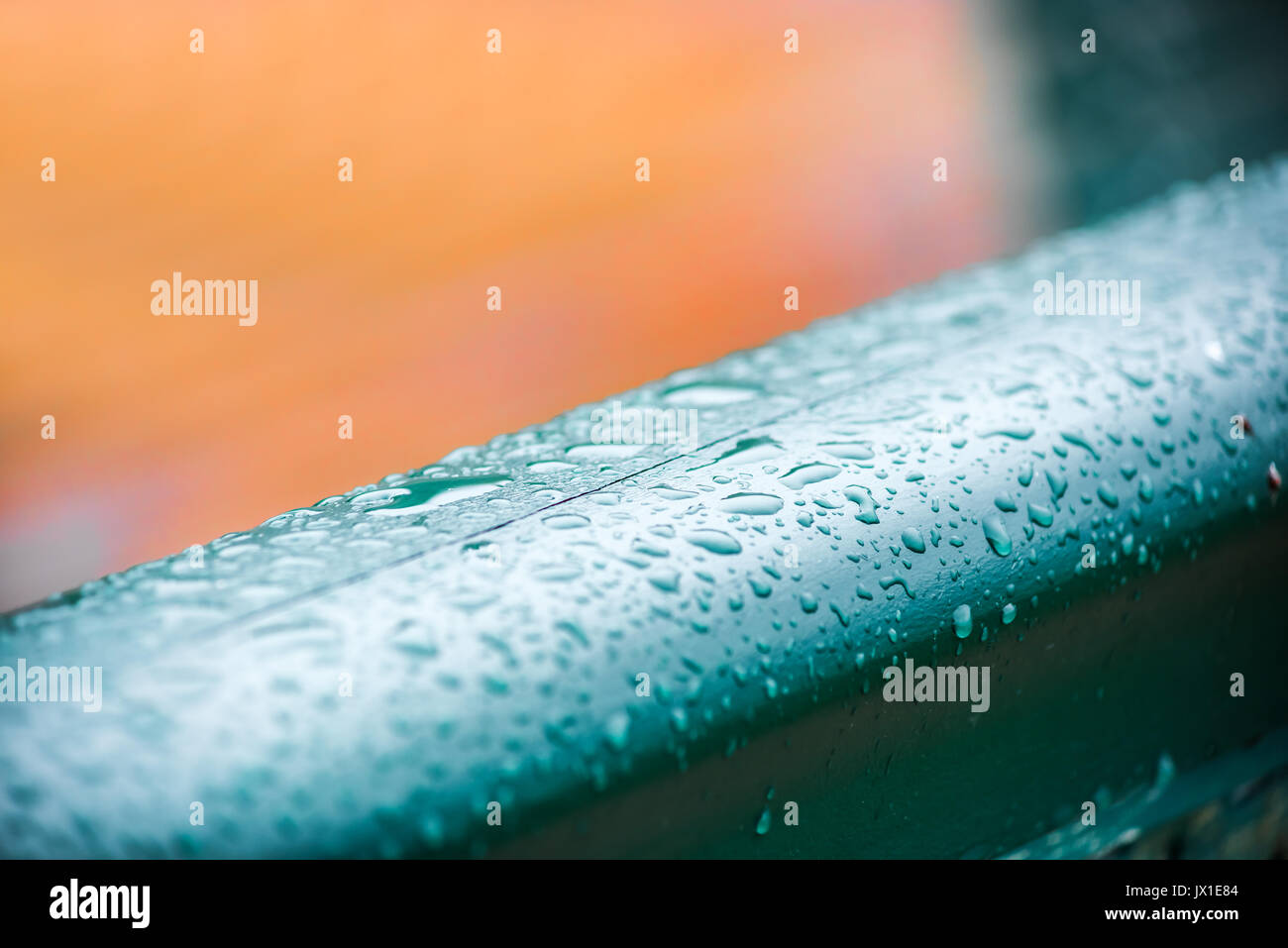 Metal railing with rain drops hi-res stock photography and images - Alamy