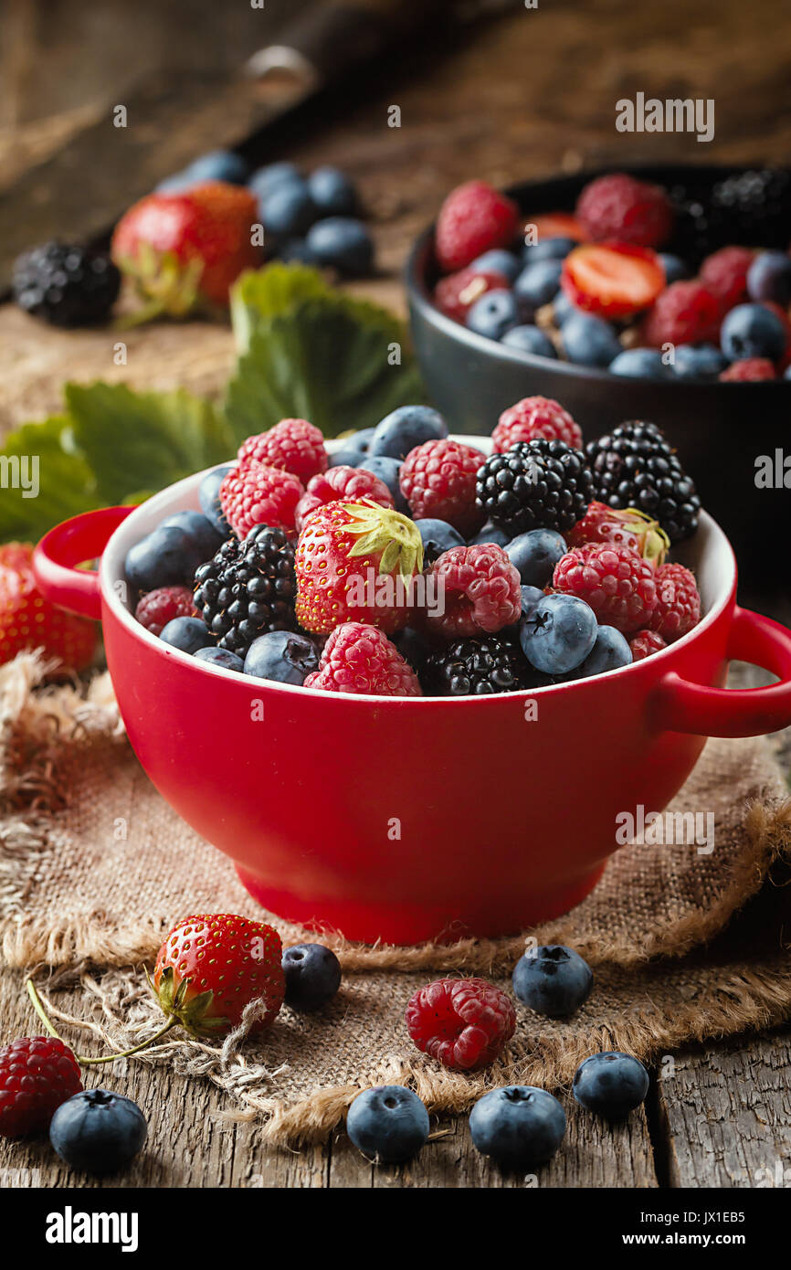 different berries in bowl Stock Photo - Alamy