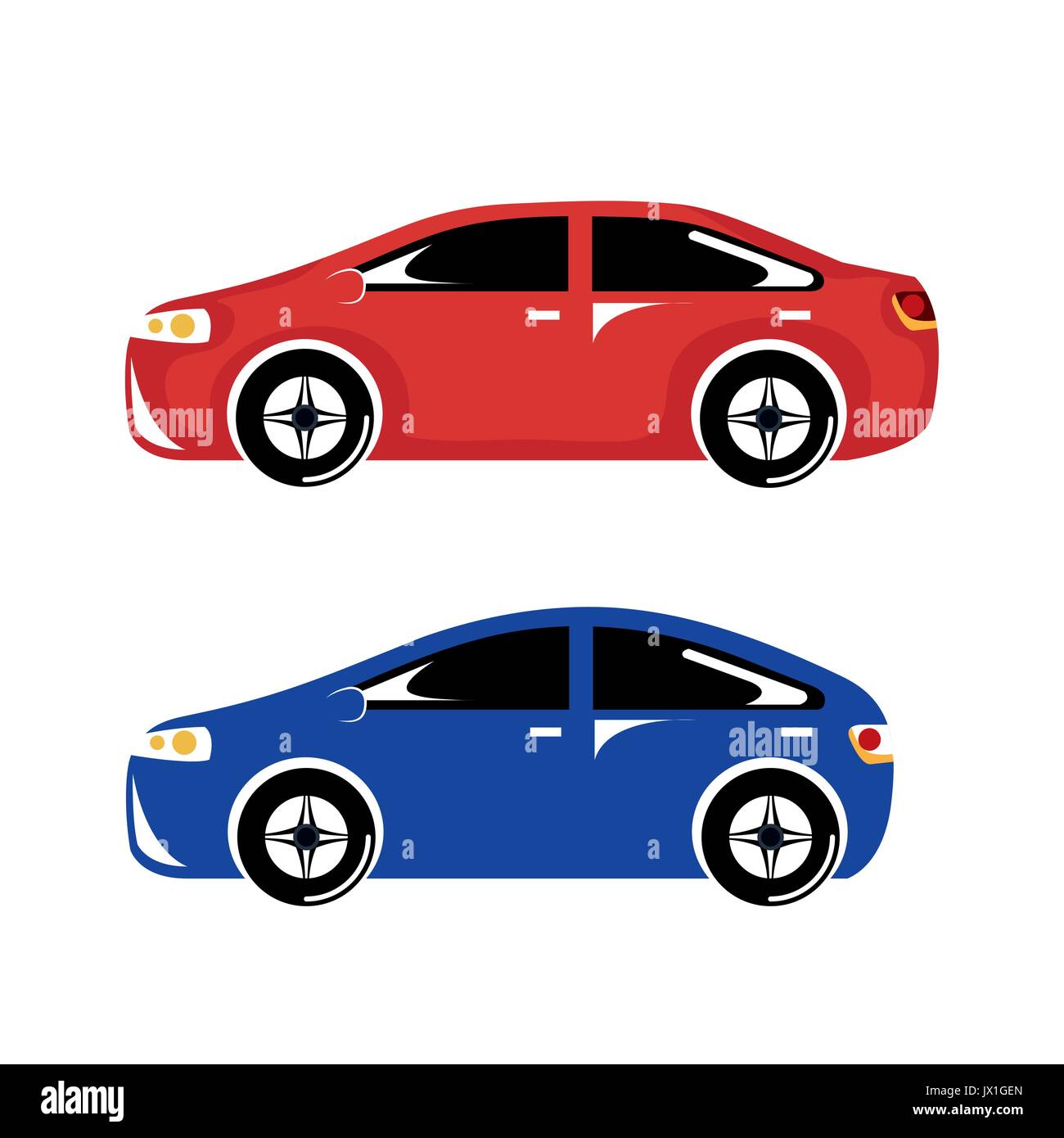 two car luxury automobile modern detailed style design vector ...