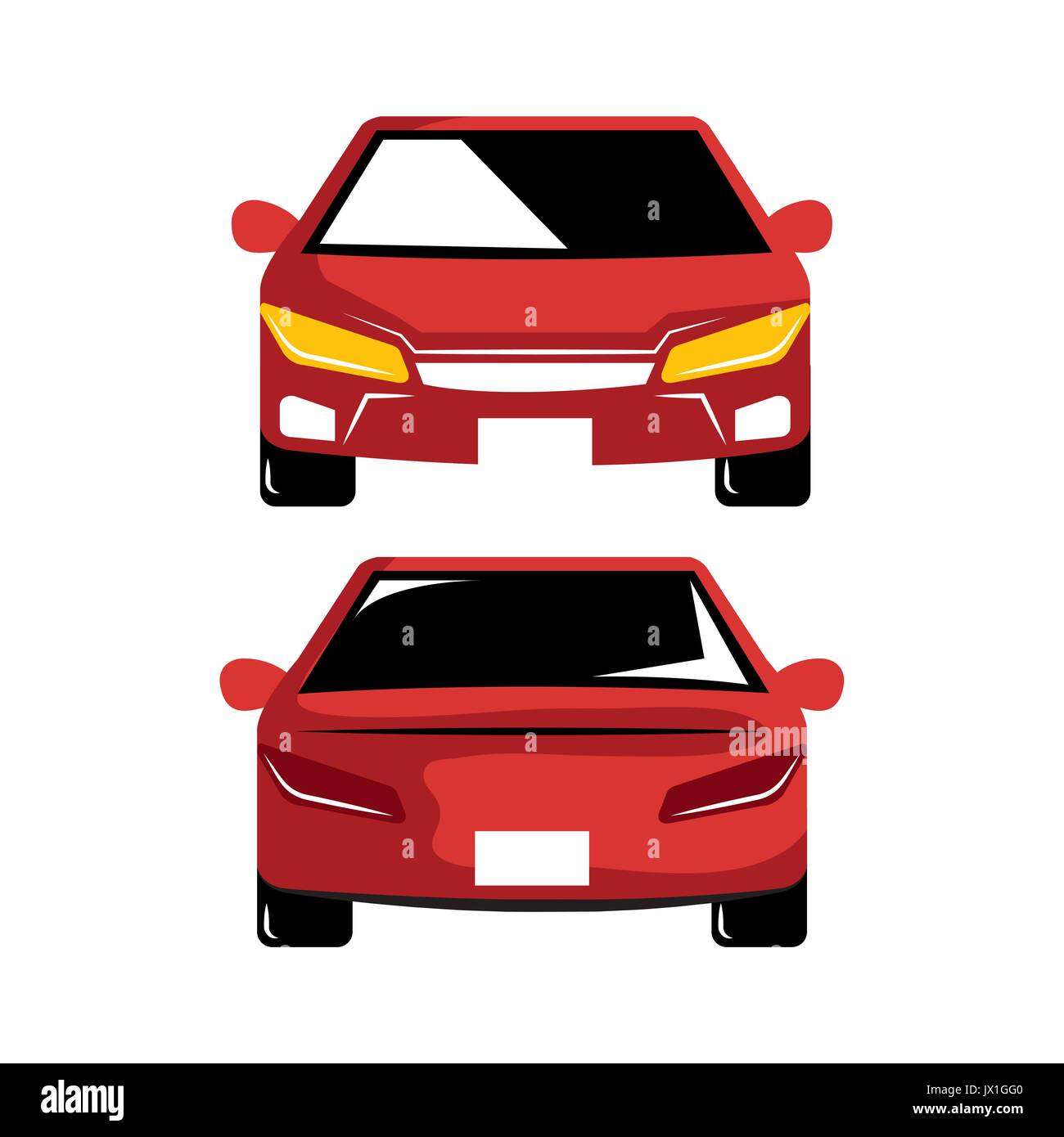 two car luxury automobile modern detailed style design vector ...