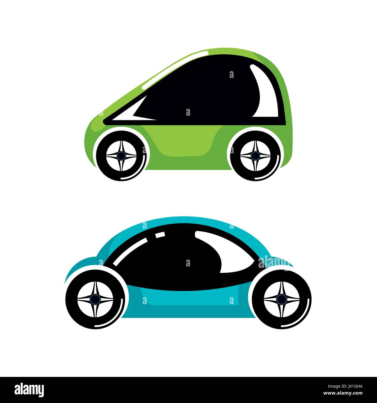 two car luxury automobile modern detailed style design vector ...