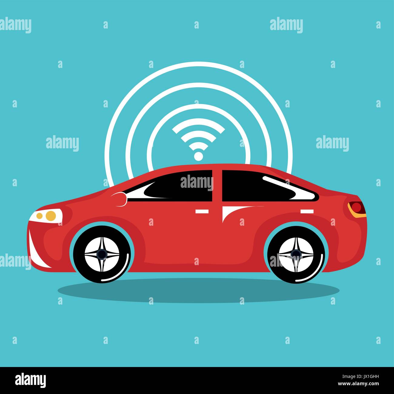 remote sensing system of smart car vehicle front view vector ...