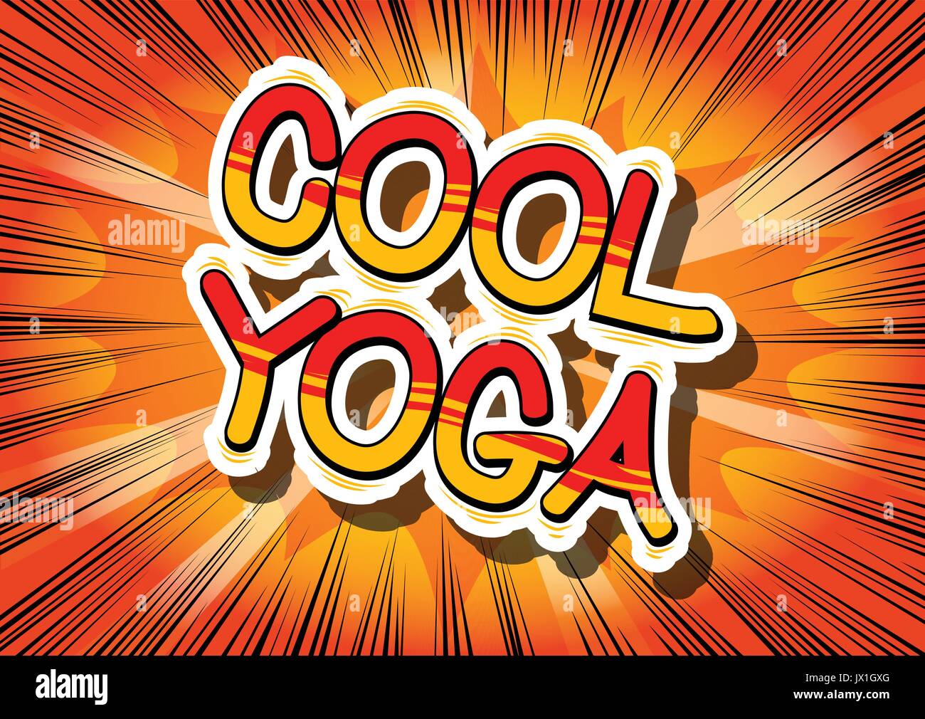Cool Yoga - Comic book style phrase on abstract background Stock Vector ...