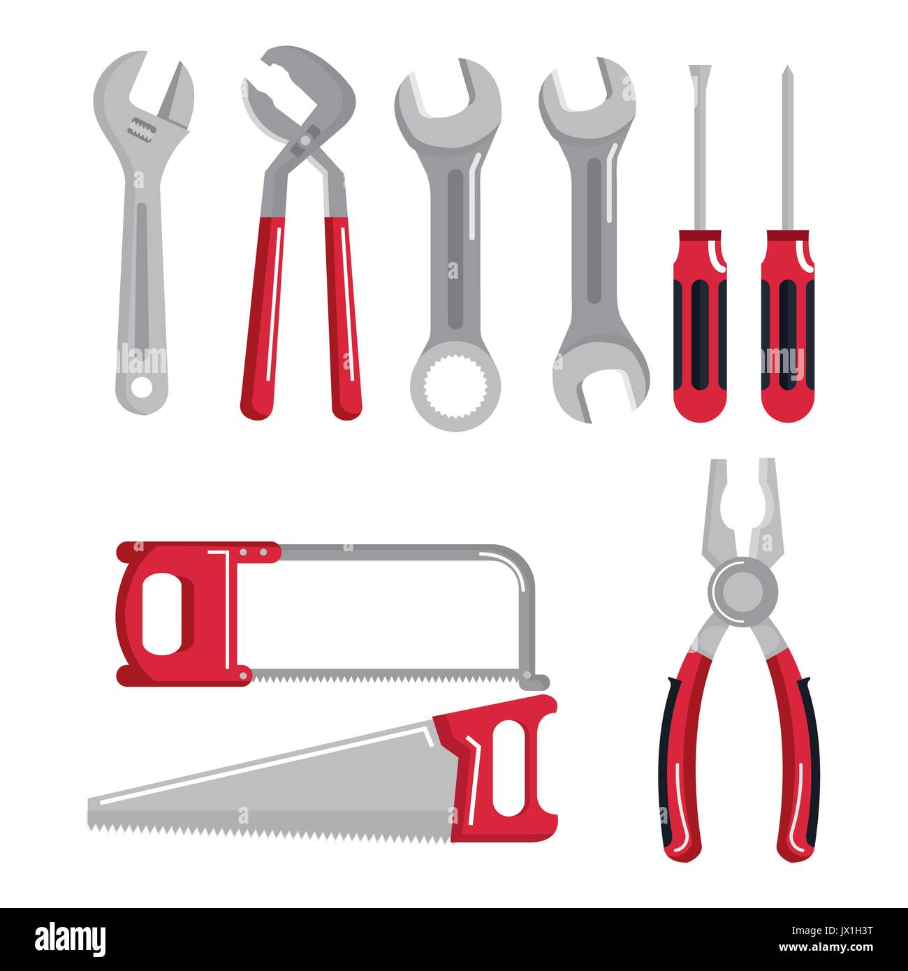 set building construction and home repair tools vector illustration ...