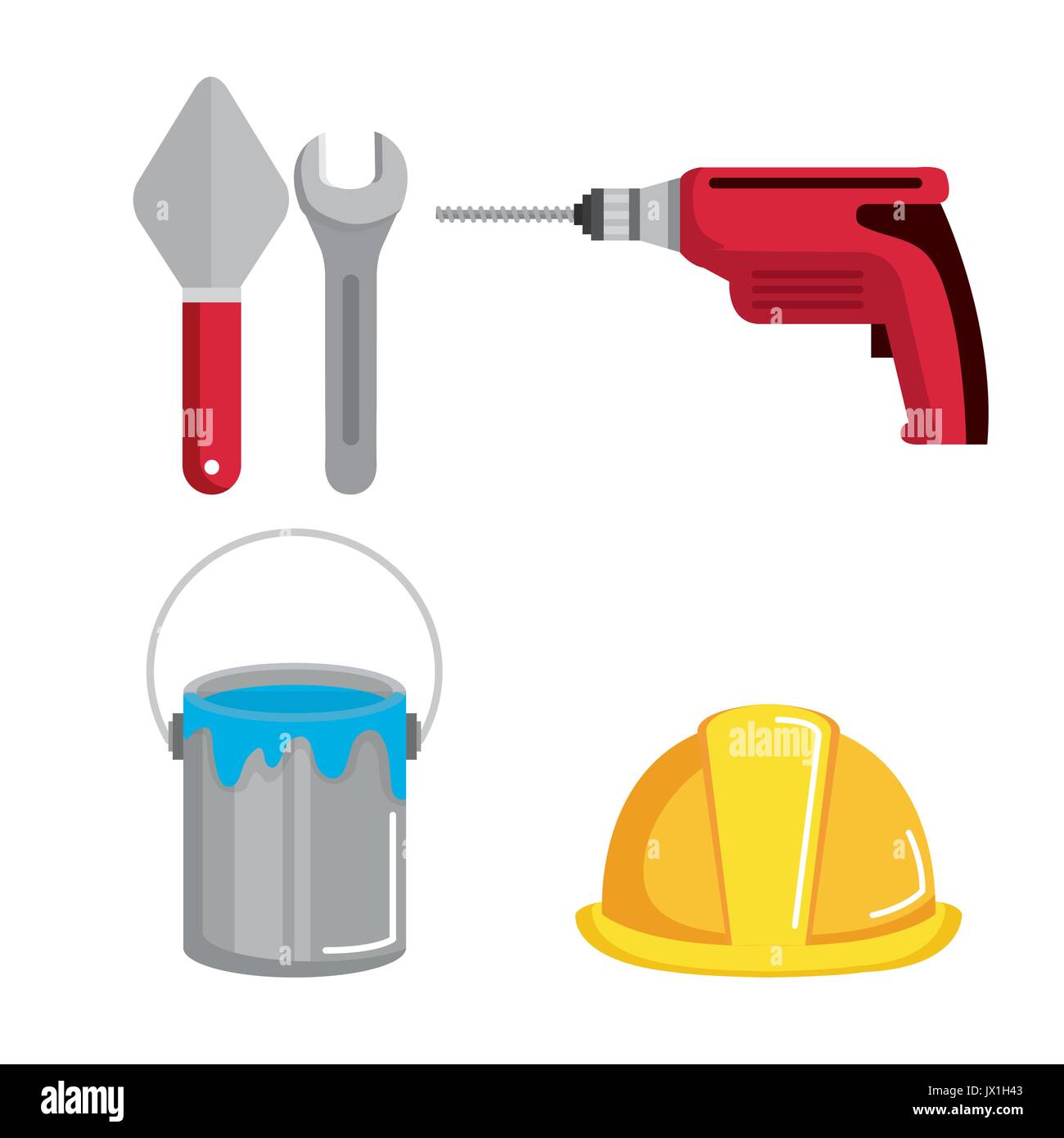 tools repair support equipment work objects vector illustration Stock ...