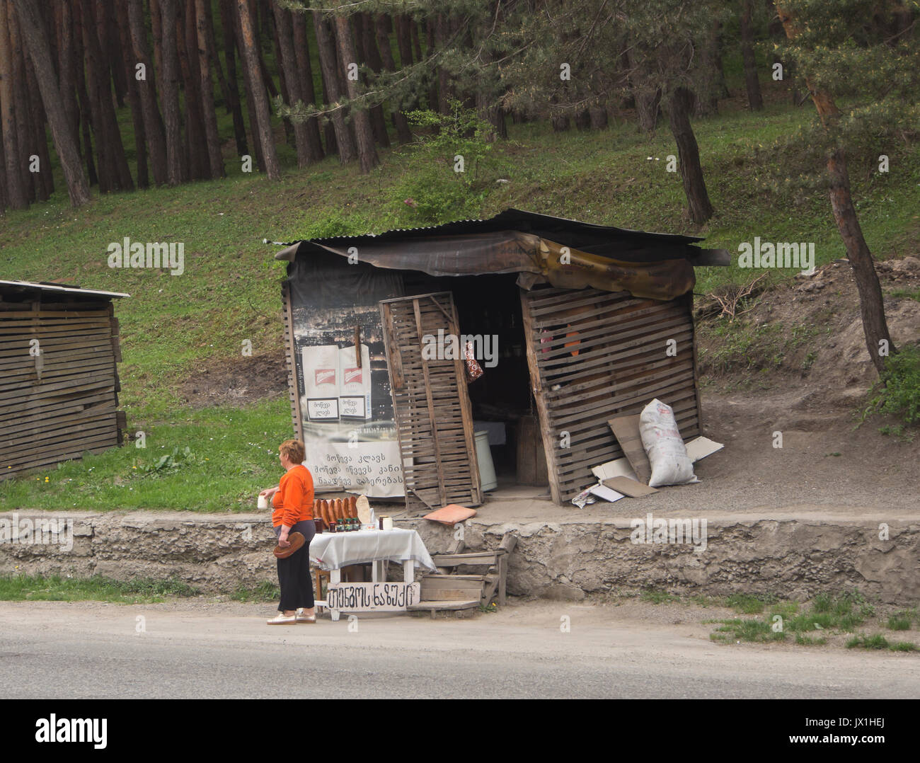 Small stalls along the E-60 near Surami in Georgia selling Nazuki ...