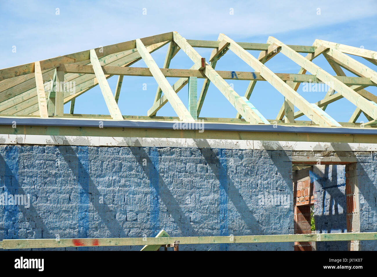 Roof under construction Stock Photo - Alamy