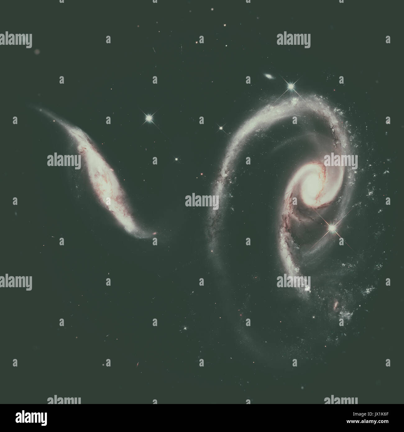 A Rose Made of Galaxies UGC 1810 and UGC 1813. Group of spiral galaxies ...