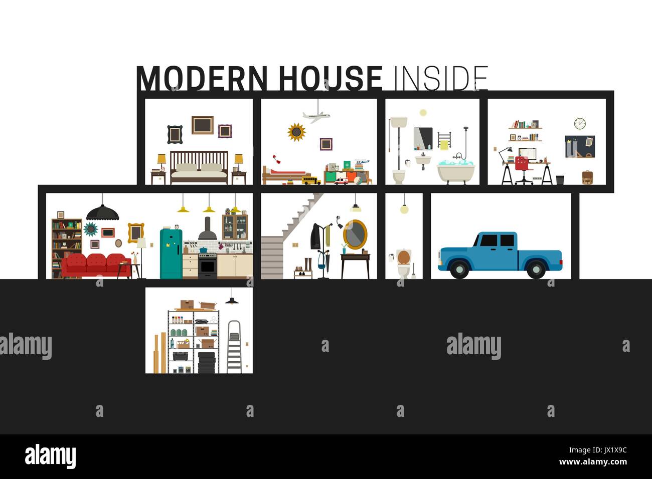 Cutaway section house hi-res stock photography and images - Alamy