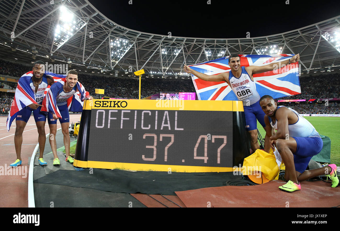 Great Britain's (left-right) Nethaneel Mitchell-Blake, Daniel Talbot ...