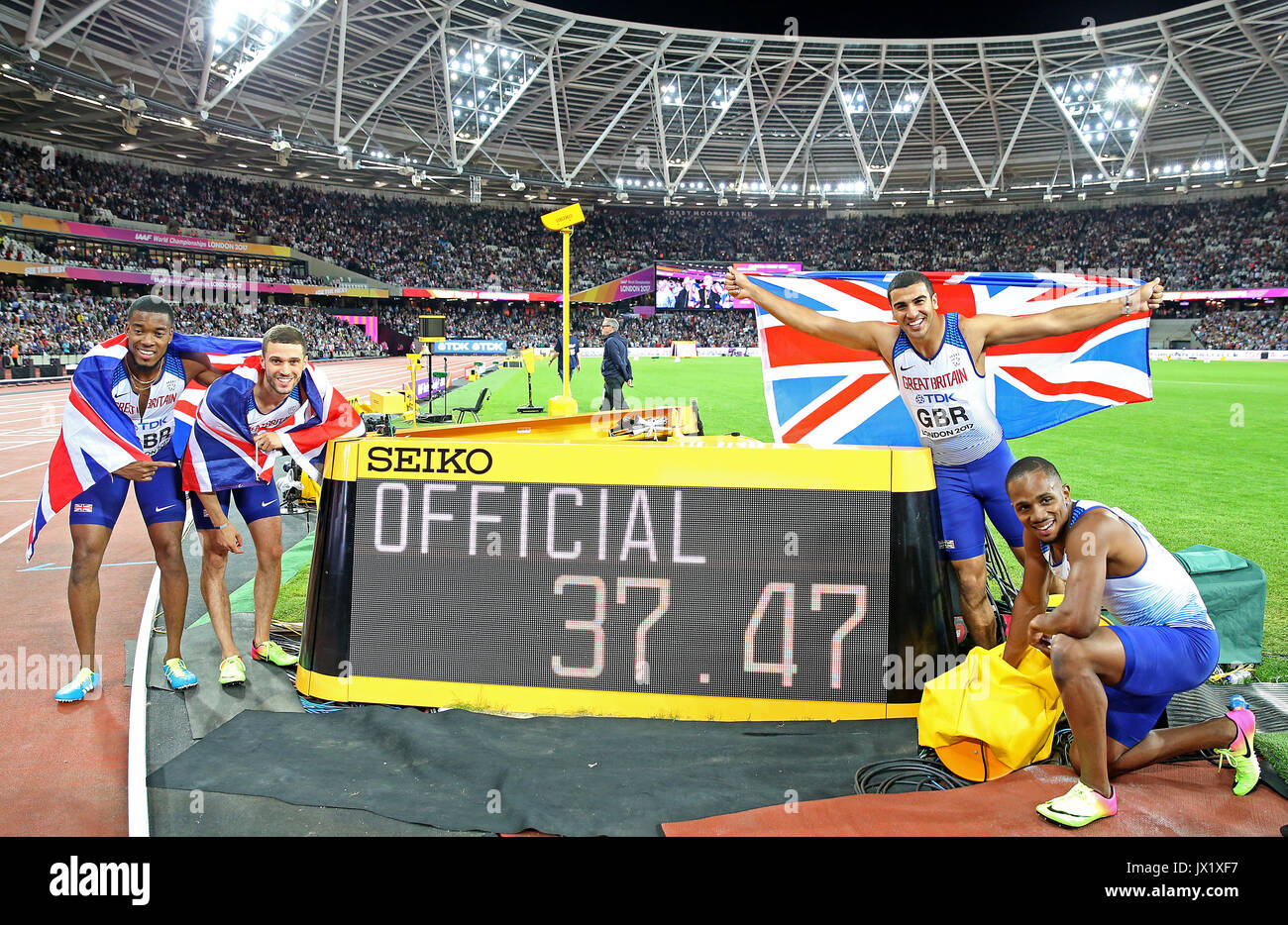 Great Britain's (left-right) Nethaneel Mitchell-Blake, Daniel Talbot ...