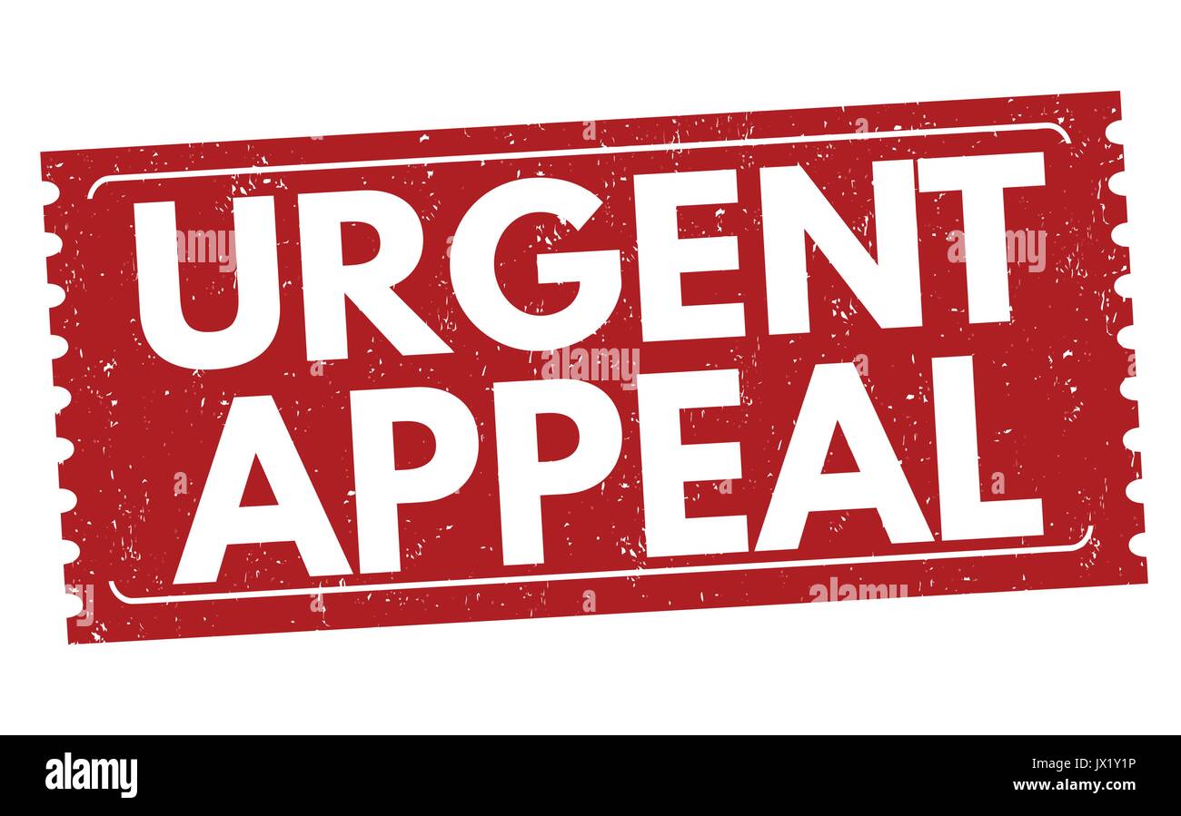 Urgent appeal grunge rubber stamp on white background, vector ...