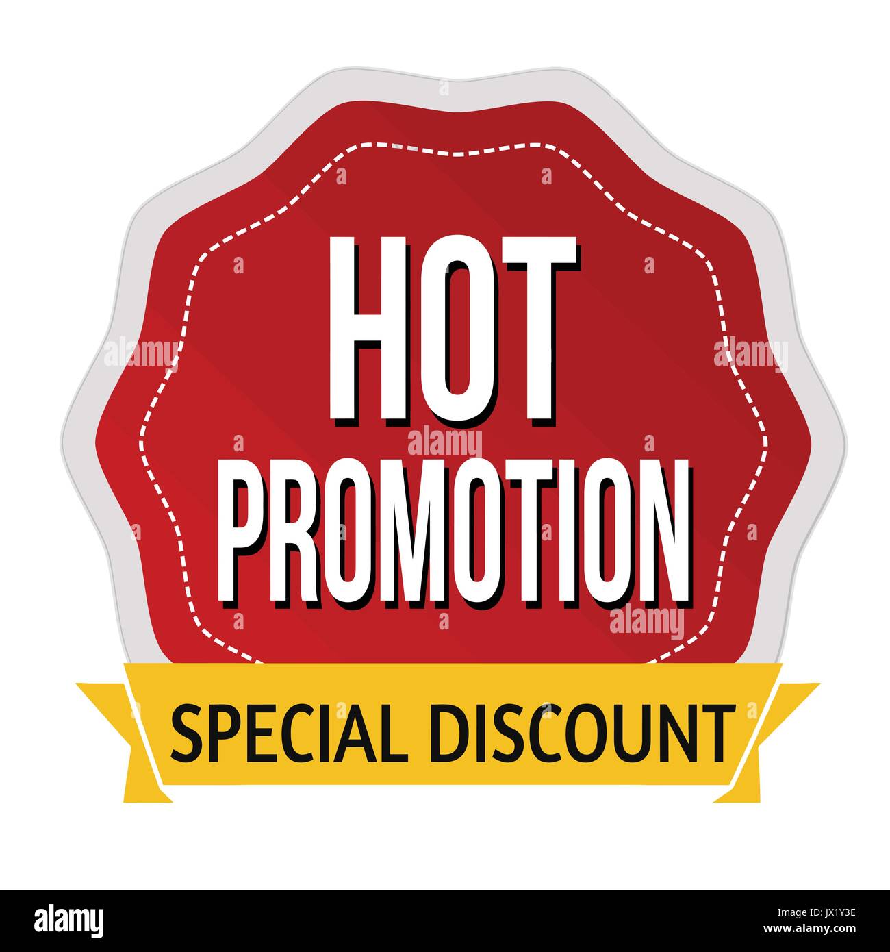 Hot promotion sticker or label on white background, vector illustration ...