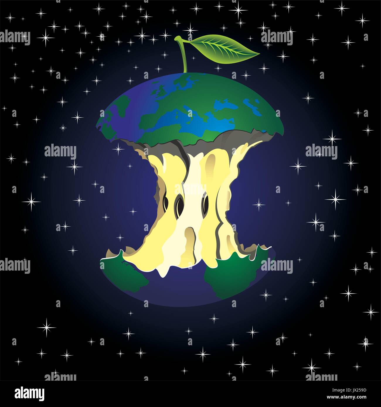 vector illustration for environment protection theme with earth Stock ...