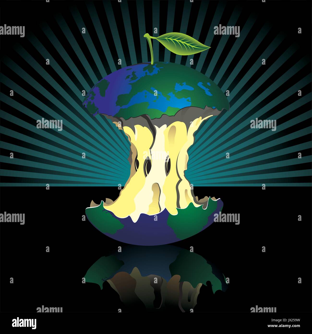 vector illustration for environment protection theme with earth Stock ...