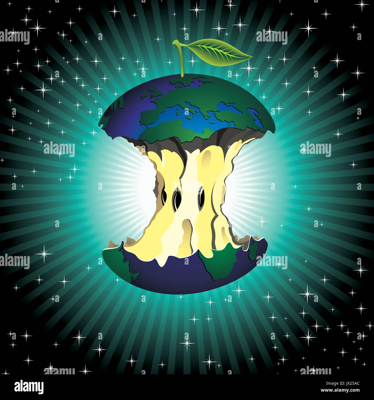 vector illustration for environment protection theme with earth Stock ...