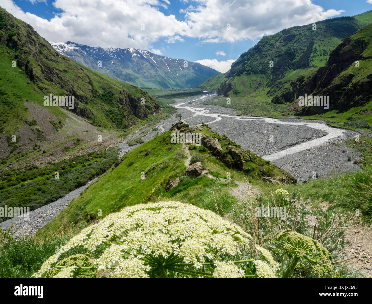 View of the the Daryal Gorge, Kazbegi District, Mtskheta-Mtianeti ...
