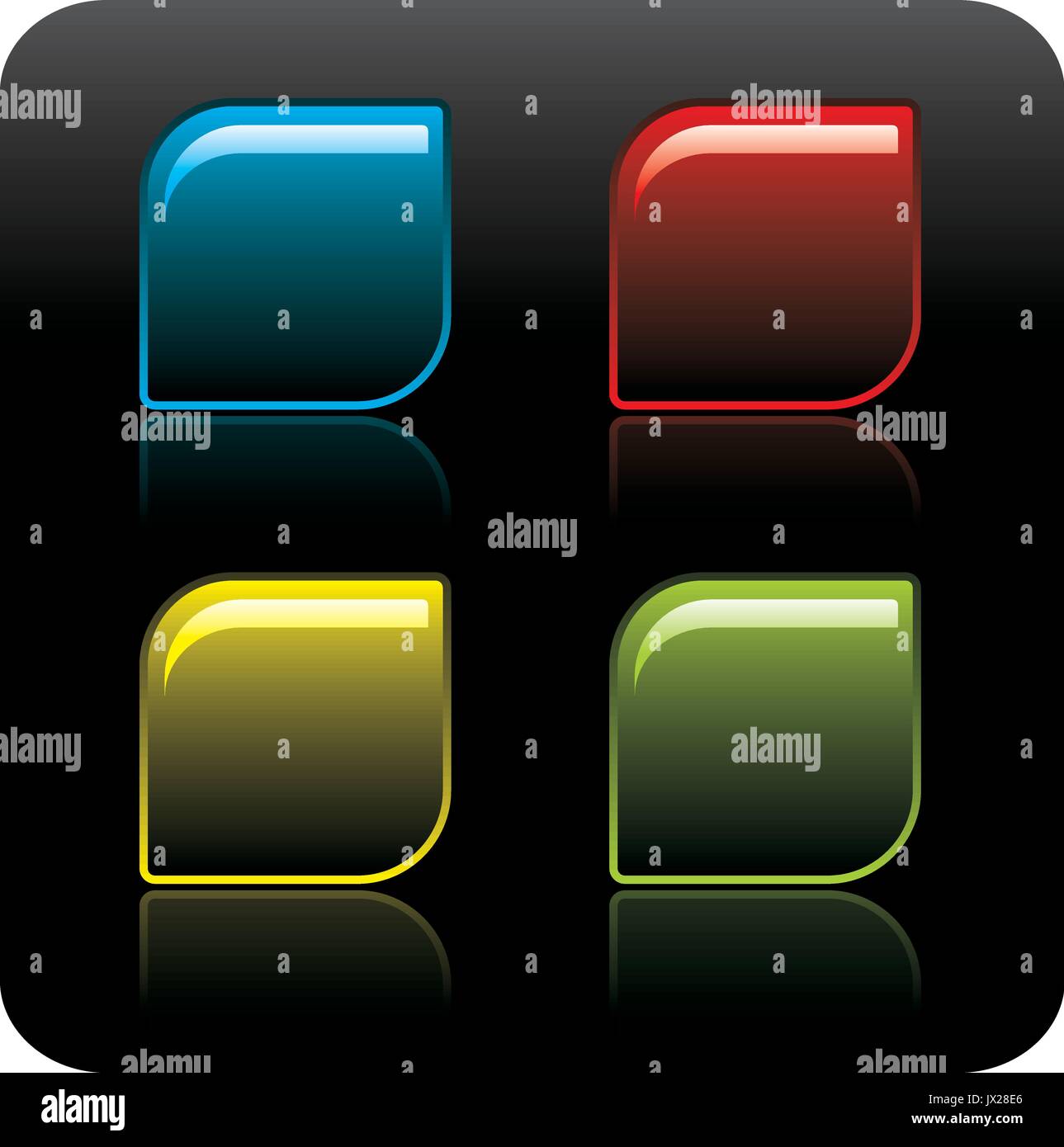 Shiny color button set on black background Stock Vector Image & Art - Alamy