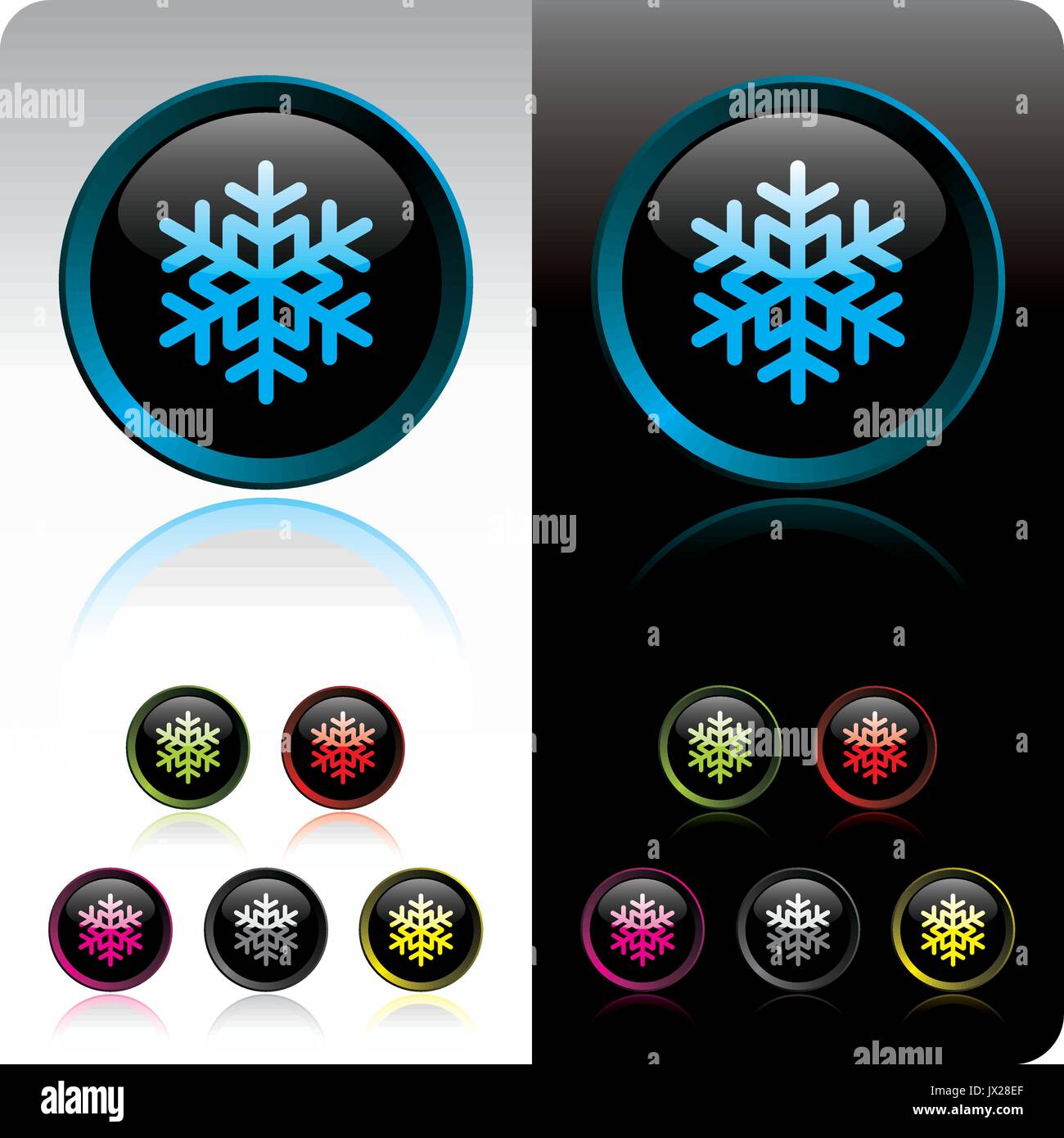 Shiny snowflake button set Stock Vector Image & Art - Alamy