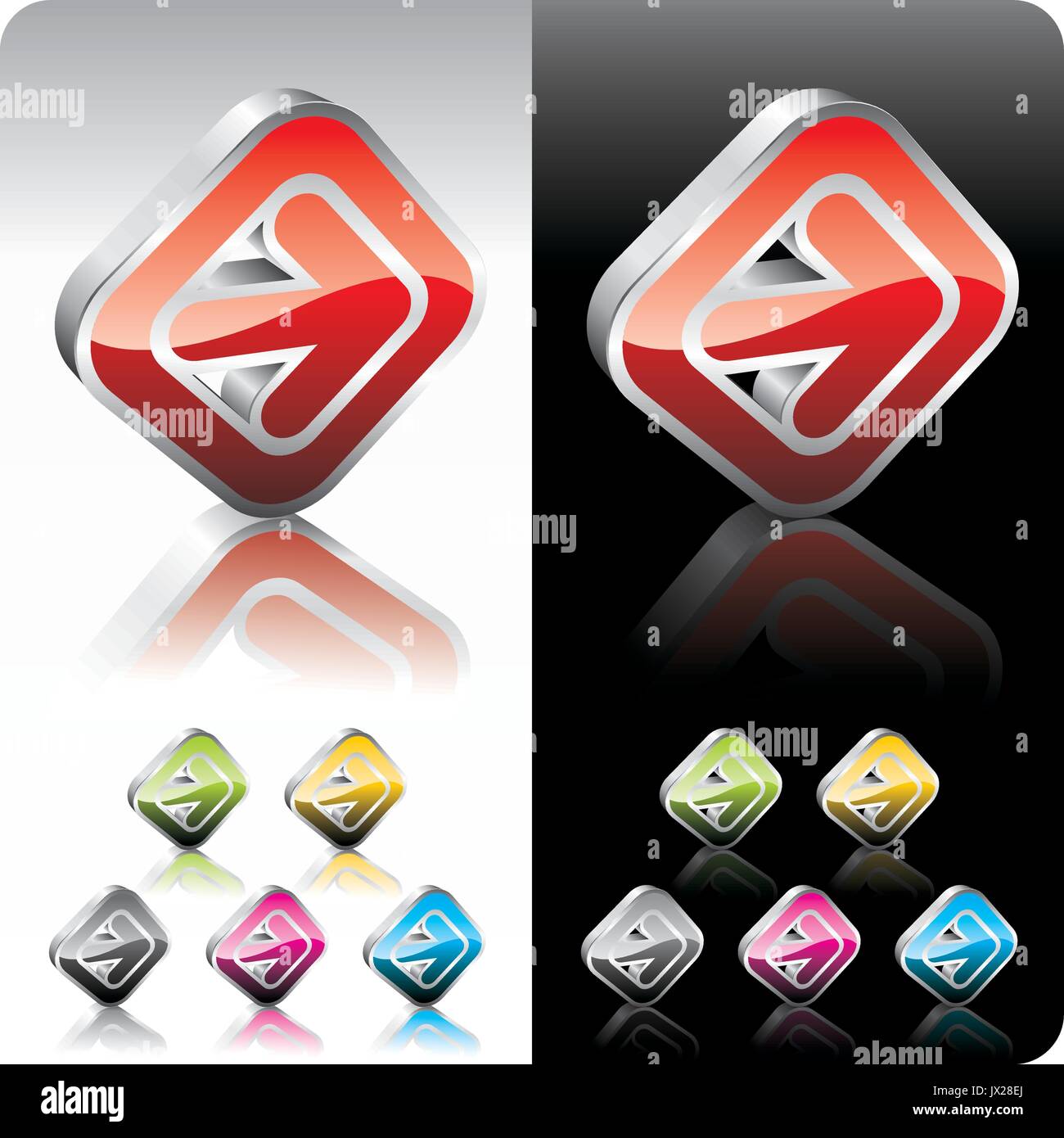 Shiny color button set with six color variation Stock Vector Image ...
