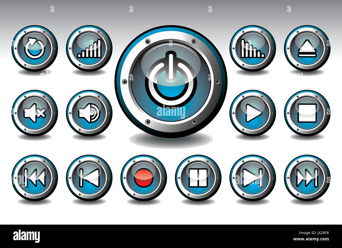 Vector shiny button set for musical theme on a white background Stock ...