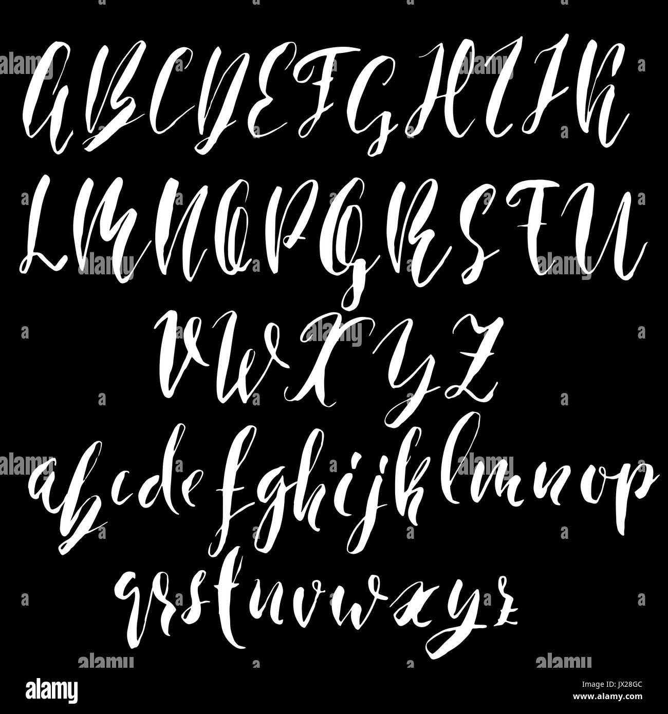 Hand drawn elegant calligraphy font. Modern brush lettering. Grunge ...