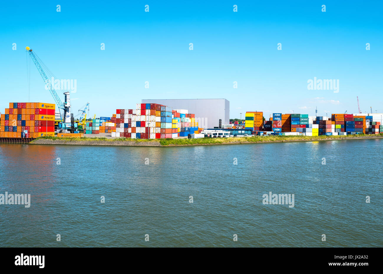 Rotterdam, The Nederlands - July 18, 2016: Multicolor containers and ...
