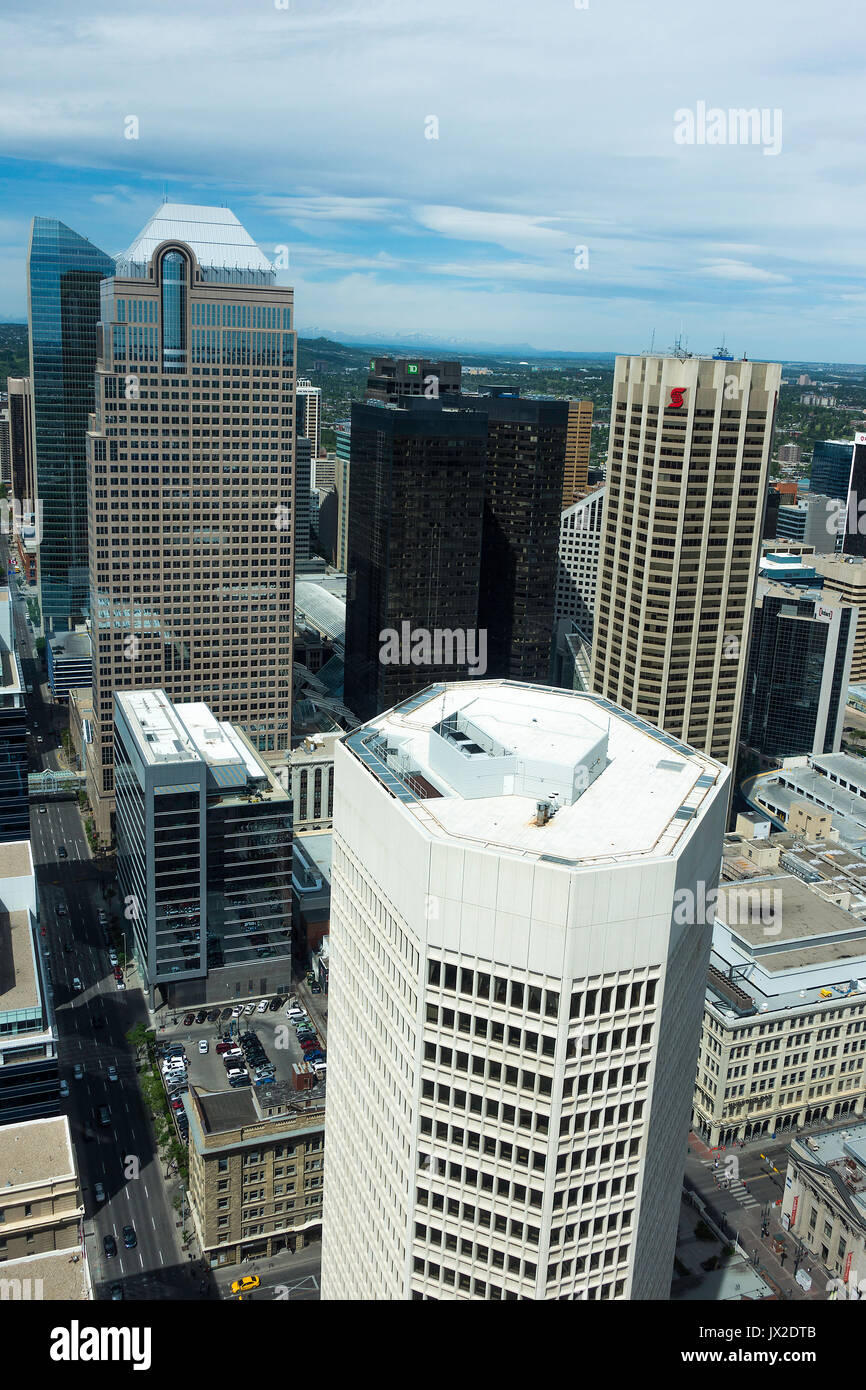 The View From The Viewing Gallery with Glass Floor of Downtown Calgary ...