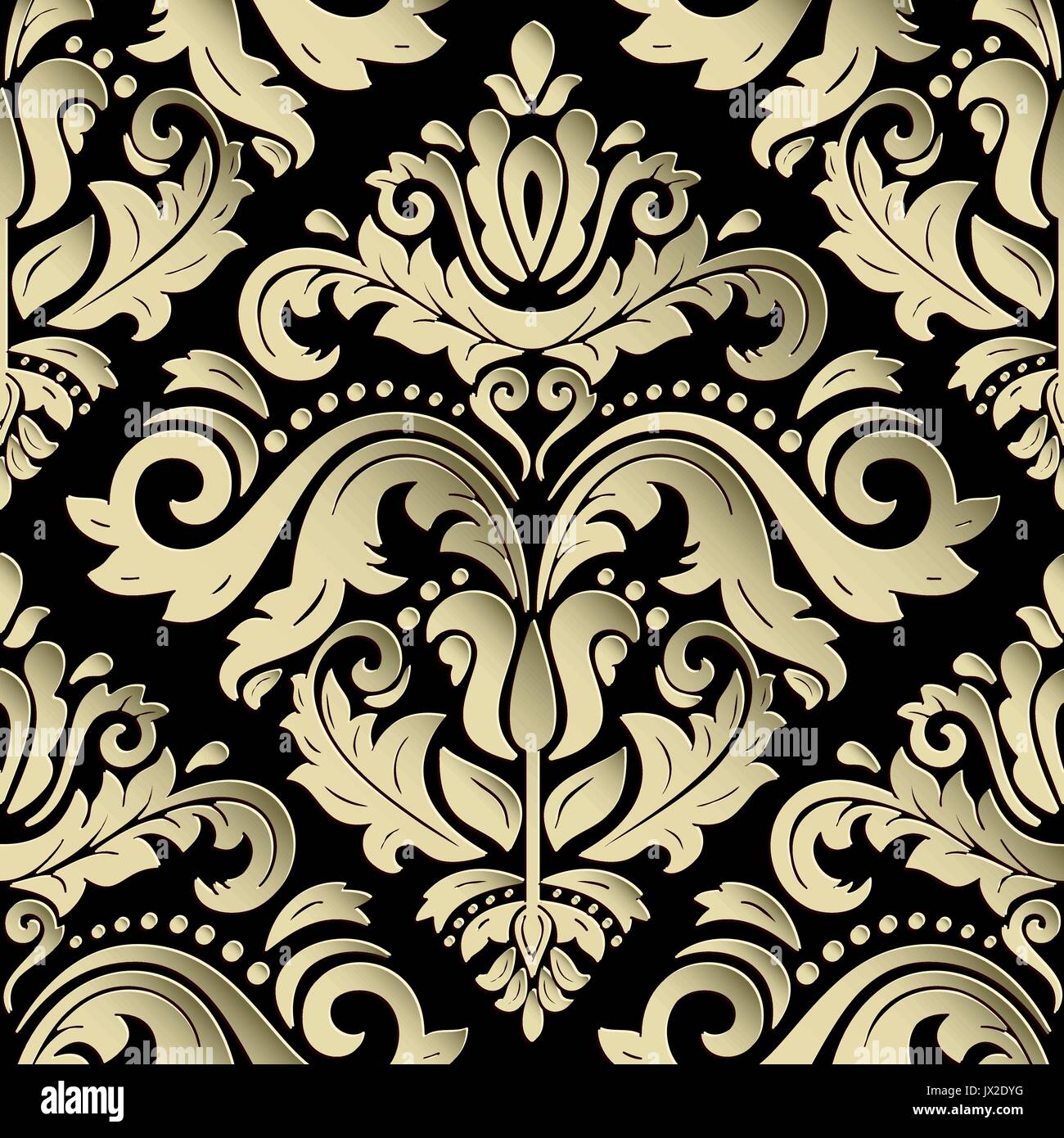 Seamless Vector Oriental Pattern With 3D Elements Stock Vector Image & Art - Alamy