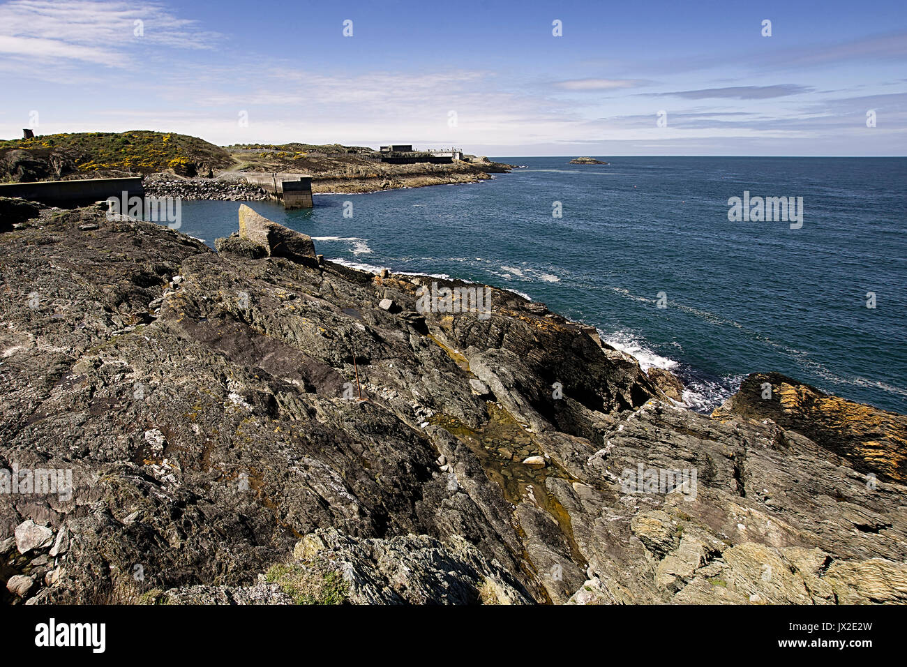 Anglesey island United Kingdom scenic landscape in spring 2017.Rocky ...